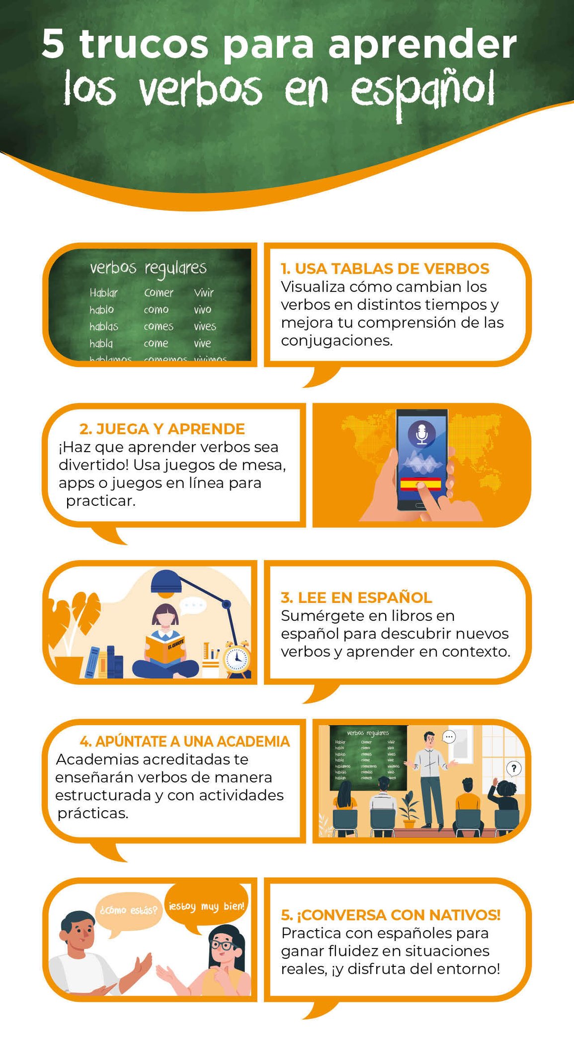 5 trucos para aprender los verbos en español y mejorar tu fluidez