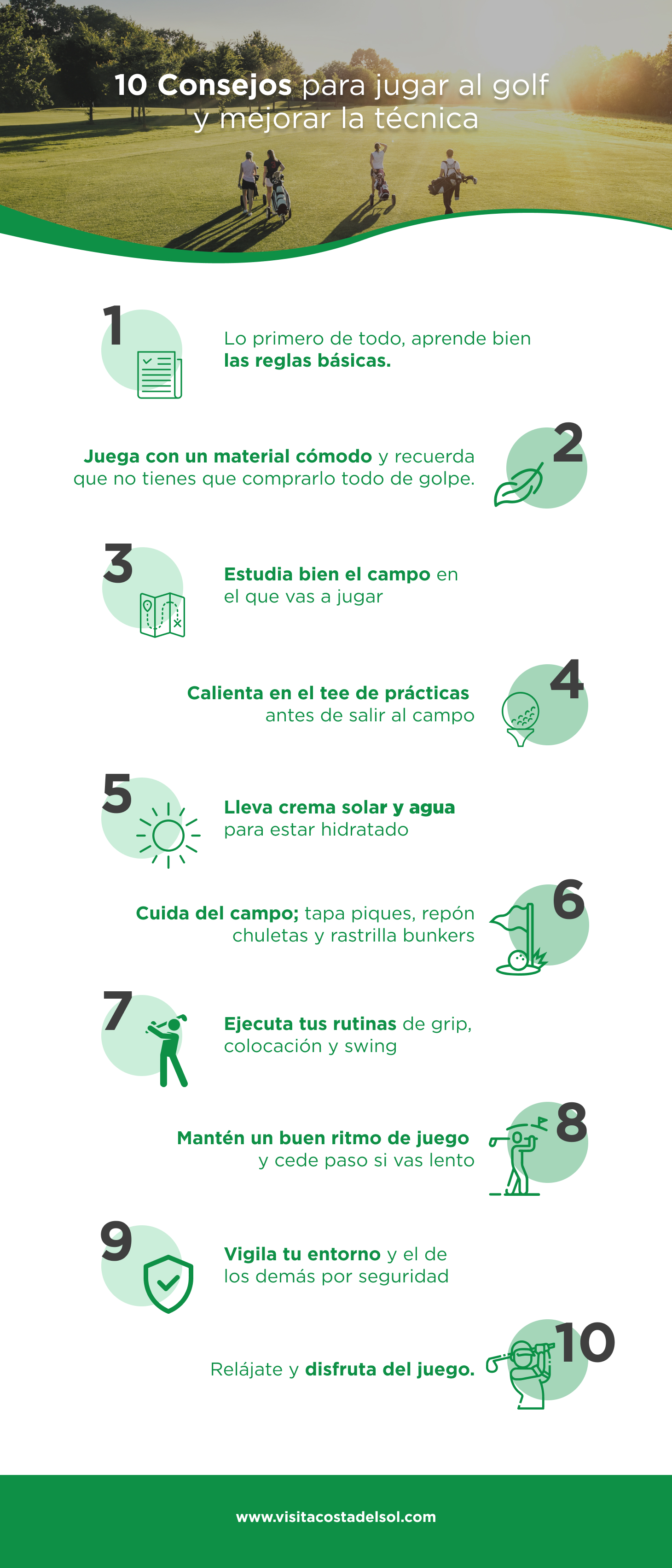 10 consejos para jugar al golf y mejorar la técnica
