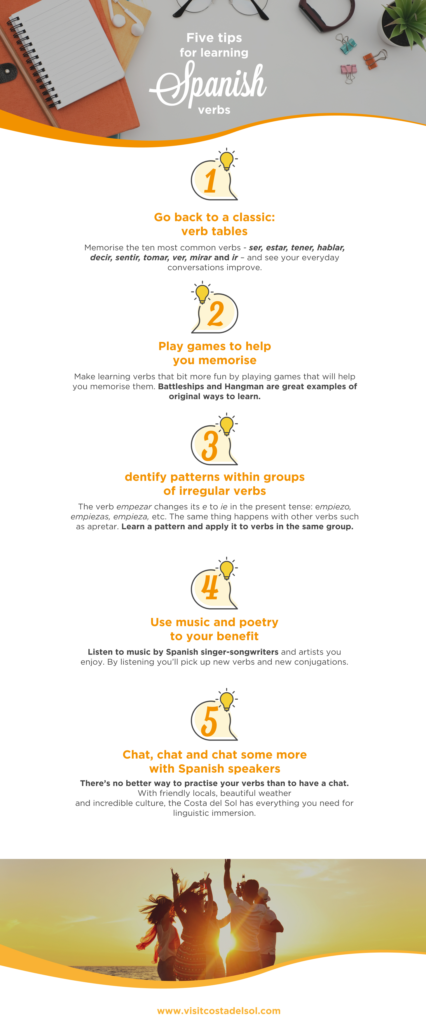 Five tips for learning Spanish verbs